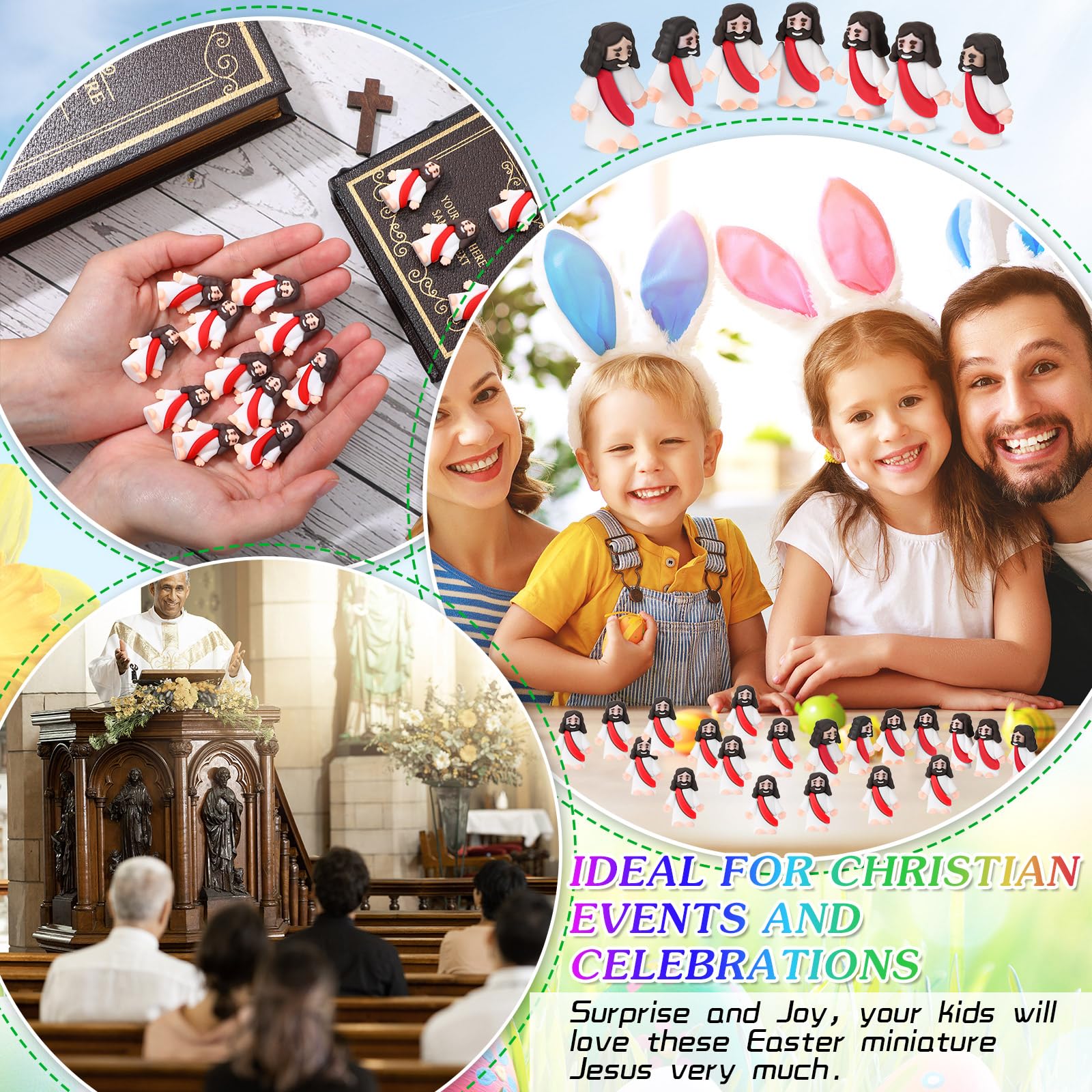 Mua Bememo 25 Pcs Little Jesus Figures Original Design Mini Rubber ...