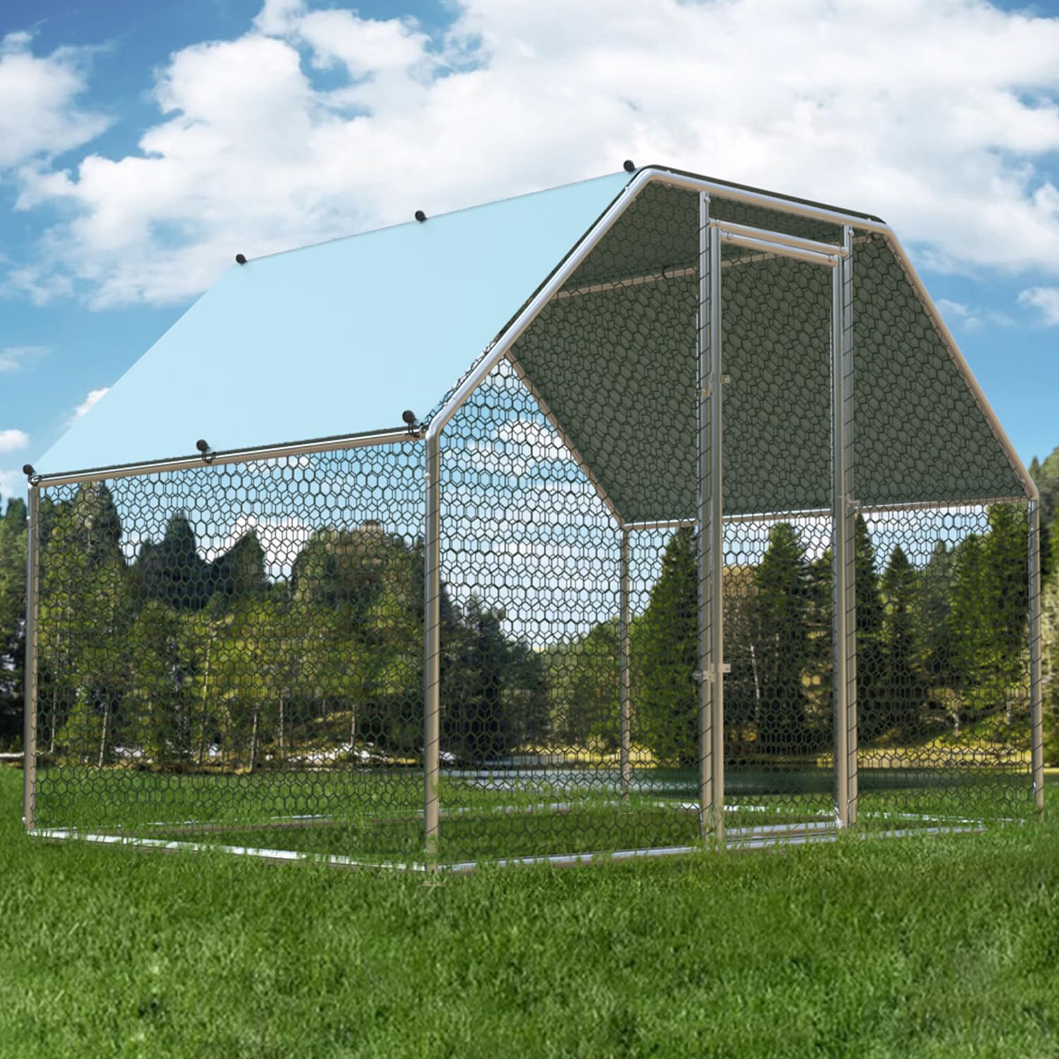 Mua 1.26’’ Large Metal Chicken Coop Run Walk in, Chicken Run Pen for ...