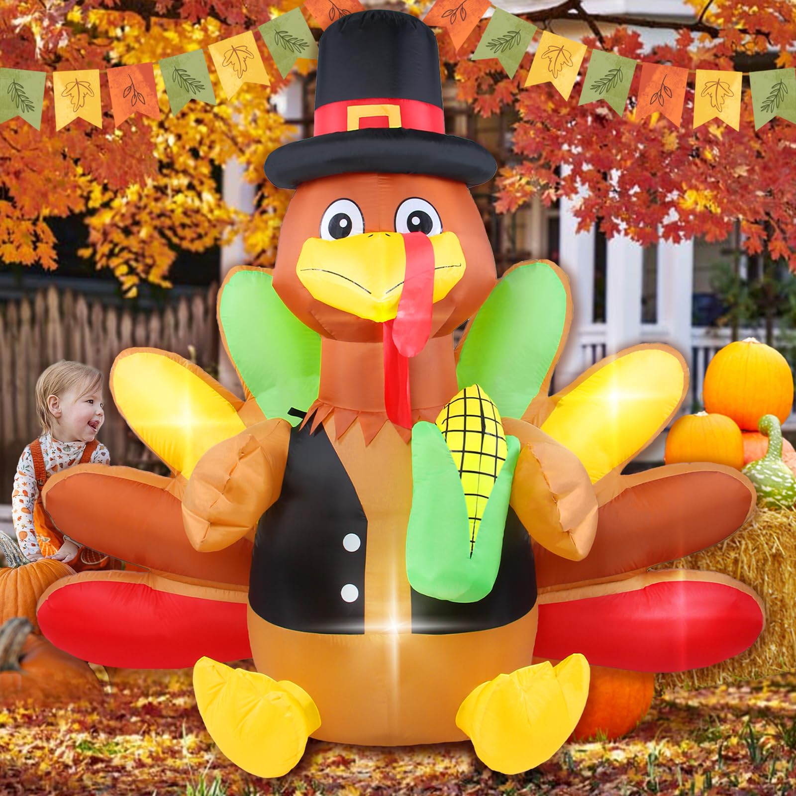 Kofero Inflatable Turkey 6FT Height Thanksgiving Decorations Outdoor ...