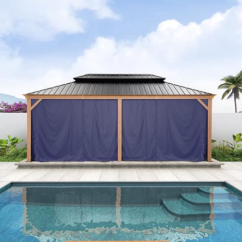 PURPLE LEAF 12' X 20' Outdoor Hardtop Gazebo for Patio Galvanized Steel ...