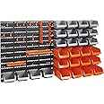 Amazon.com: VonHaus 44 Piece Wall Mounted Pegboard Hook, Storage Bins ...