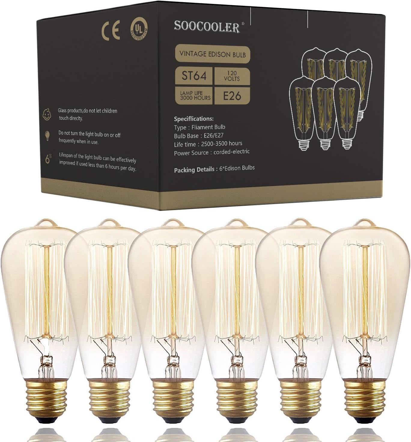 Edison Light Bulbs 25W - Thomas Edison Light Bulb Style - Incandescent ...