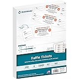 Avery Matte White Printable Tickets with Tear-Away Stubs, 1-3/4 x 5-1/2 ...