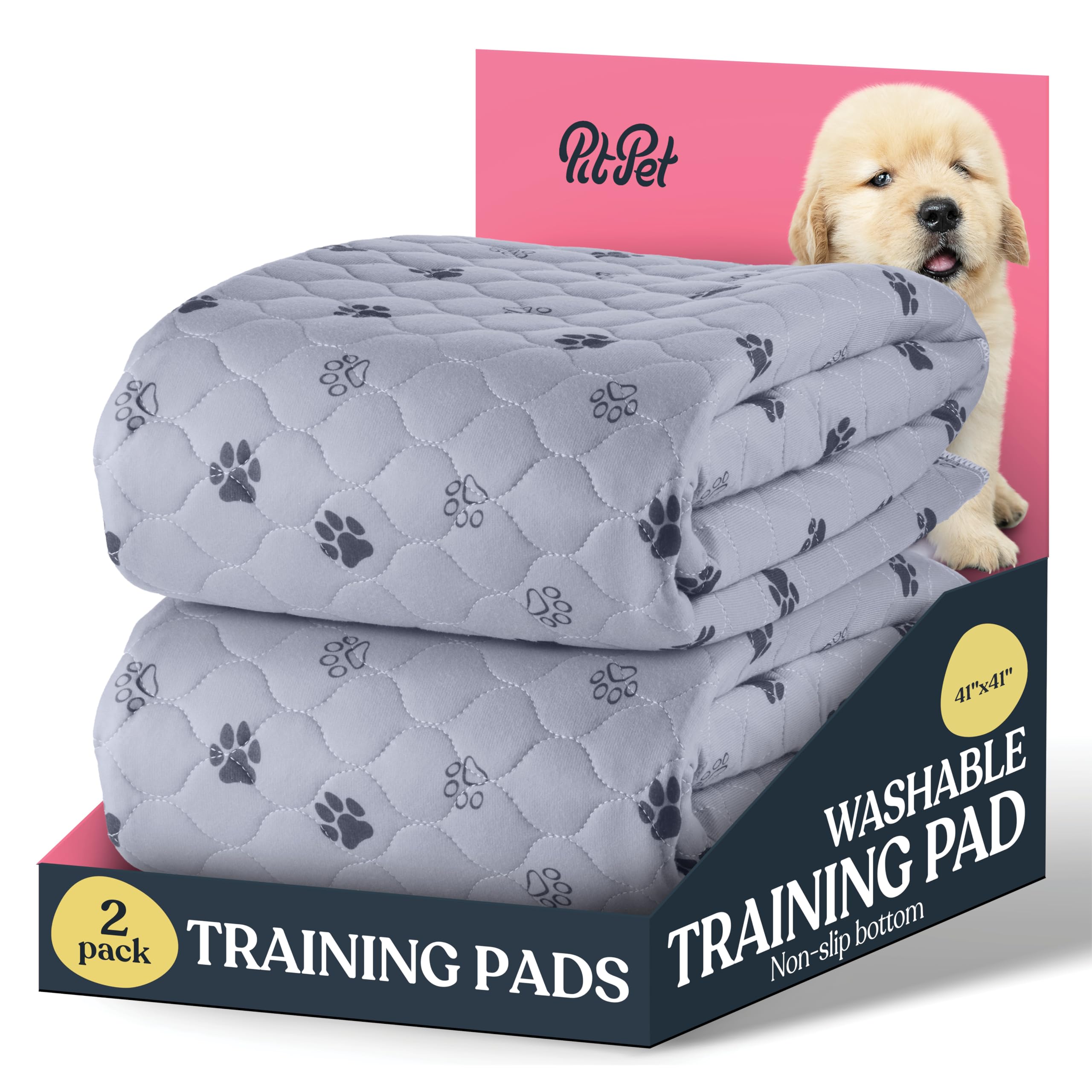 Super Absorbent Washable Pee Pads for Dogs - 2-Pack Superior Reusable ...