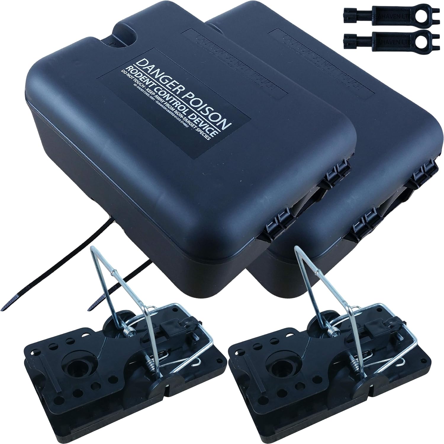 Roshield 2 x Rat Snap Trap + 2 x External Rodent Protector Box – Green ...