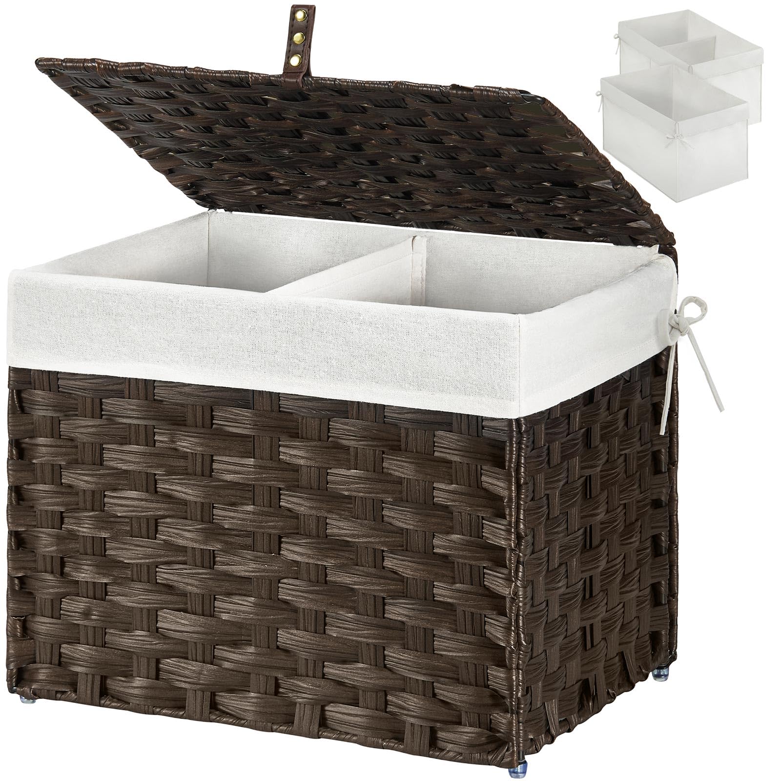 GREENSTELL Storage Basket with Lid, 35L Handwoven Small Shelf Basket ...