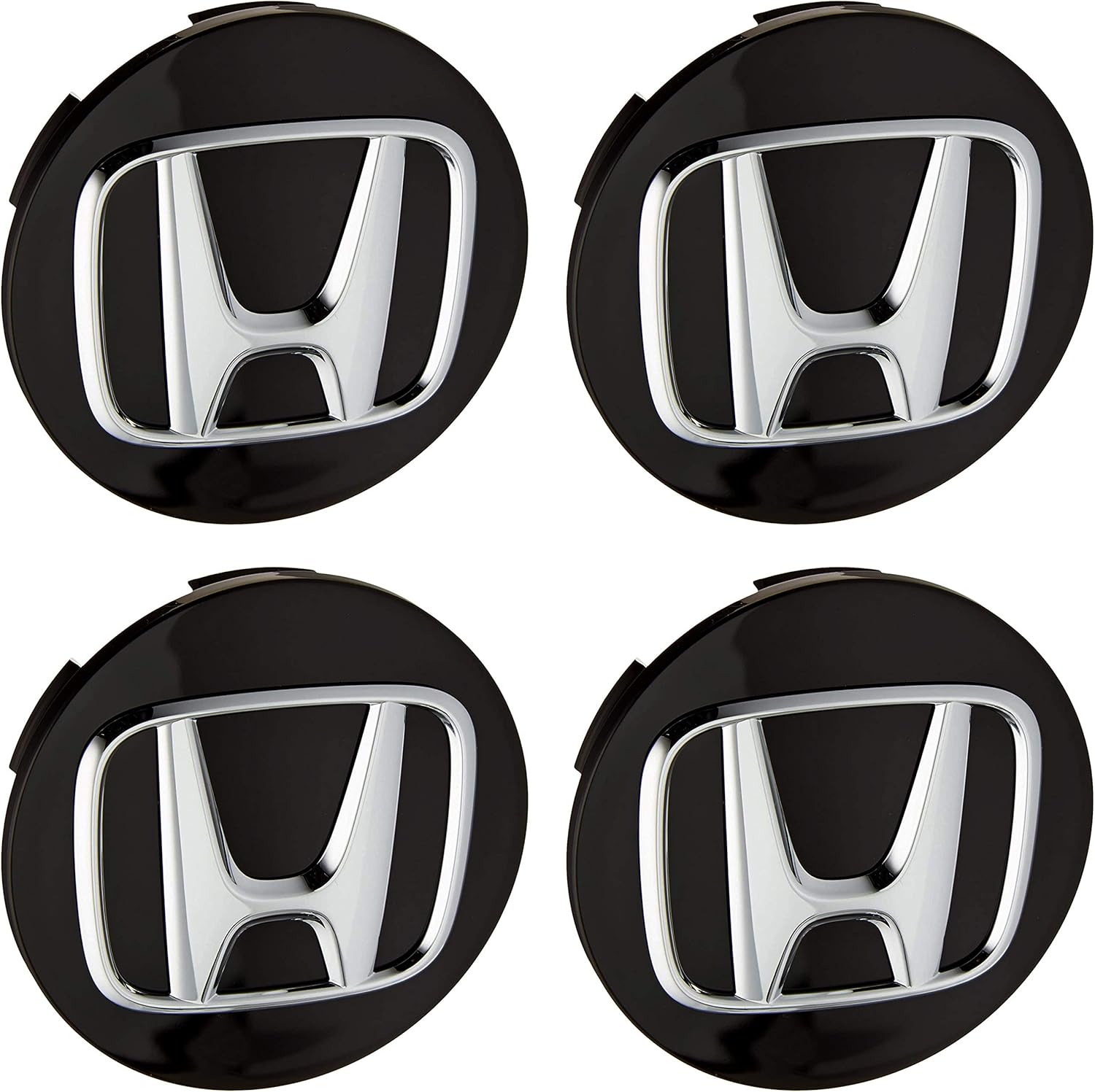 Japan JDM Racing Car 3D Black Set of 4 OEM Flat Wheel Center Caps ...