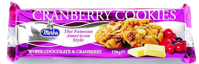 Merba Cranberry Cookies with White Chocolate, 150g: Amazon.in: Grocery ...