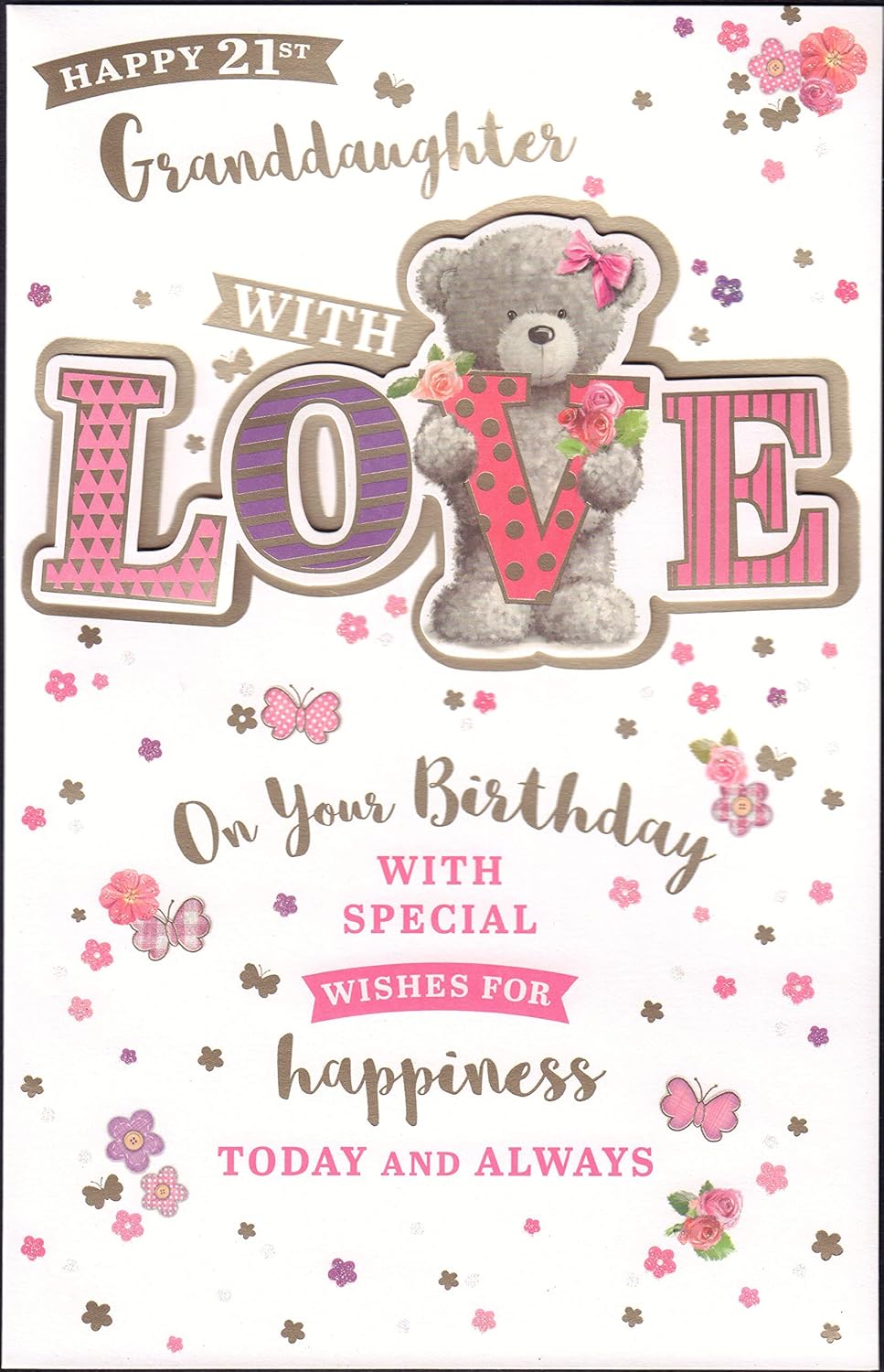 Granddaughter 21st Card On Your Birthday With Special Wishes For