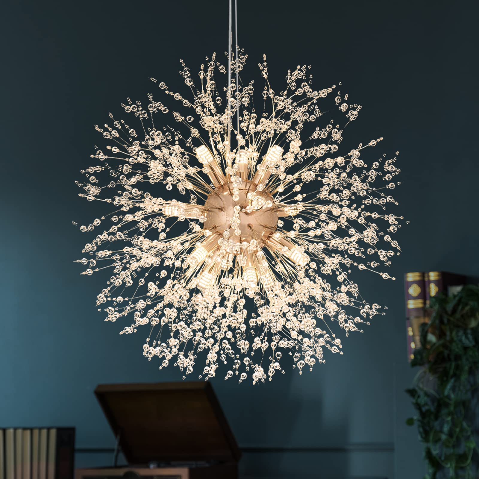 SineRise Modern Crystal Chandeliers Firework, Crystal Light Fixture ...