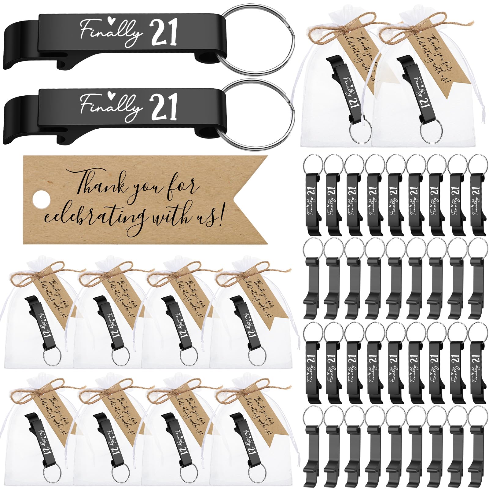 Dandat 50 Sets 21st Birthday Party Favors for Guests Finally 21 Bottle ...