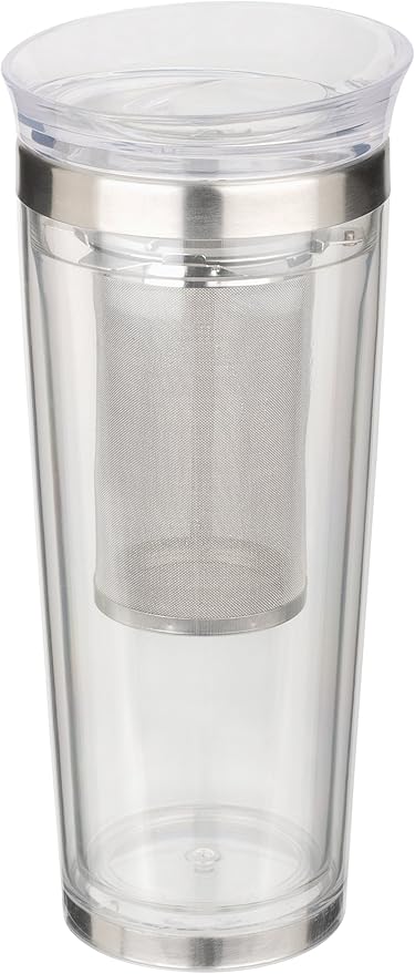Amazon.com: Trudeau Tea-riffic 16-Ounce Travel Tea Tumbler, Clear ...
