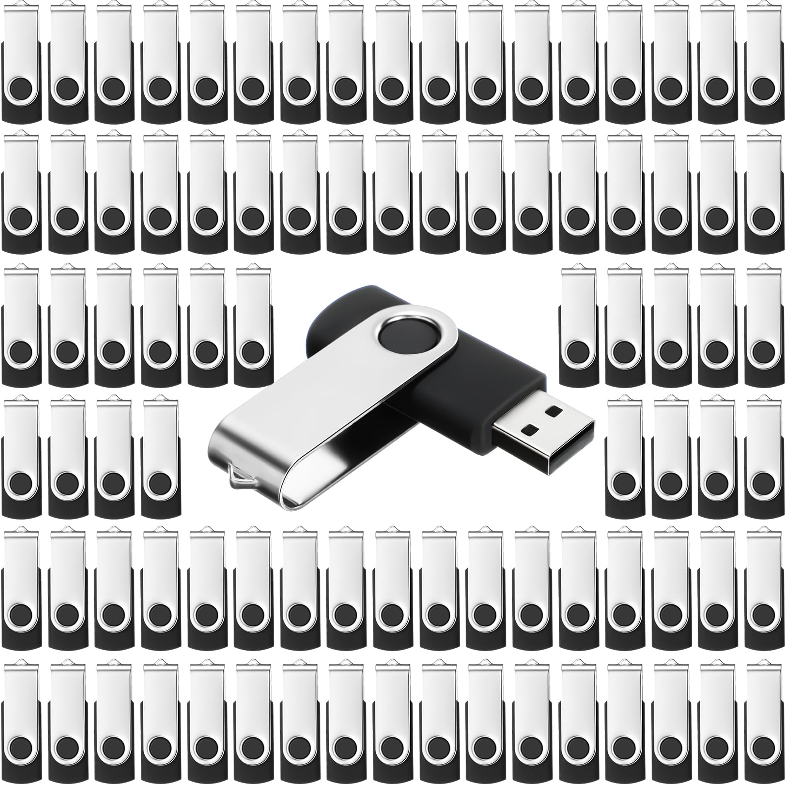 Kanayu 4GB 100 Pack USB Flash Drives Bulk 2.0 USB Thumb Drives Memory ...