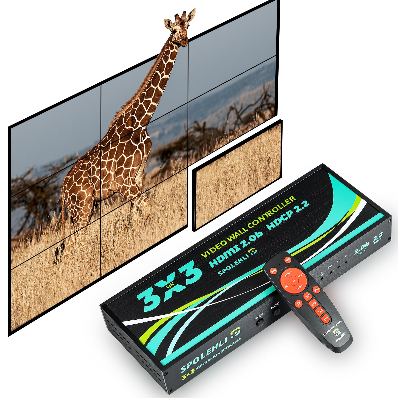 Spolehli Video Wall Controllers 3X3 HDMI Video Wall Processor 4K TV ...