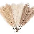 Amazon.com: ZIFTY 6-Pcs 17" Pampas Grass Faux Pompas Fluffy Artificial ...