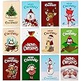 Amazon.com : 12pcs Christmas Cards for Kids with Envelopes Cute ...