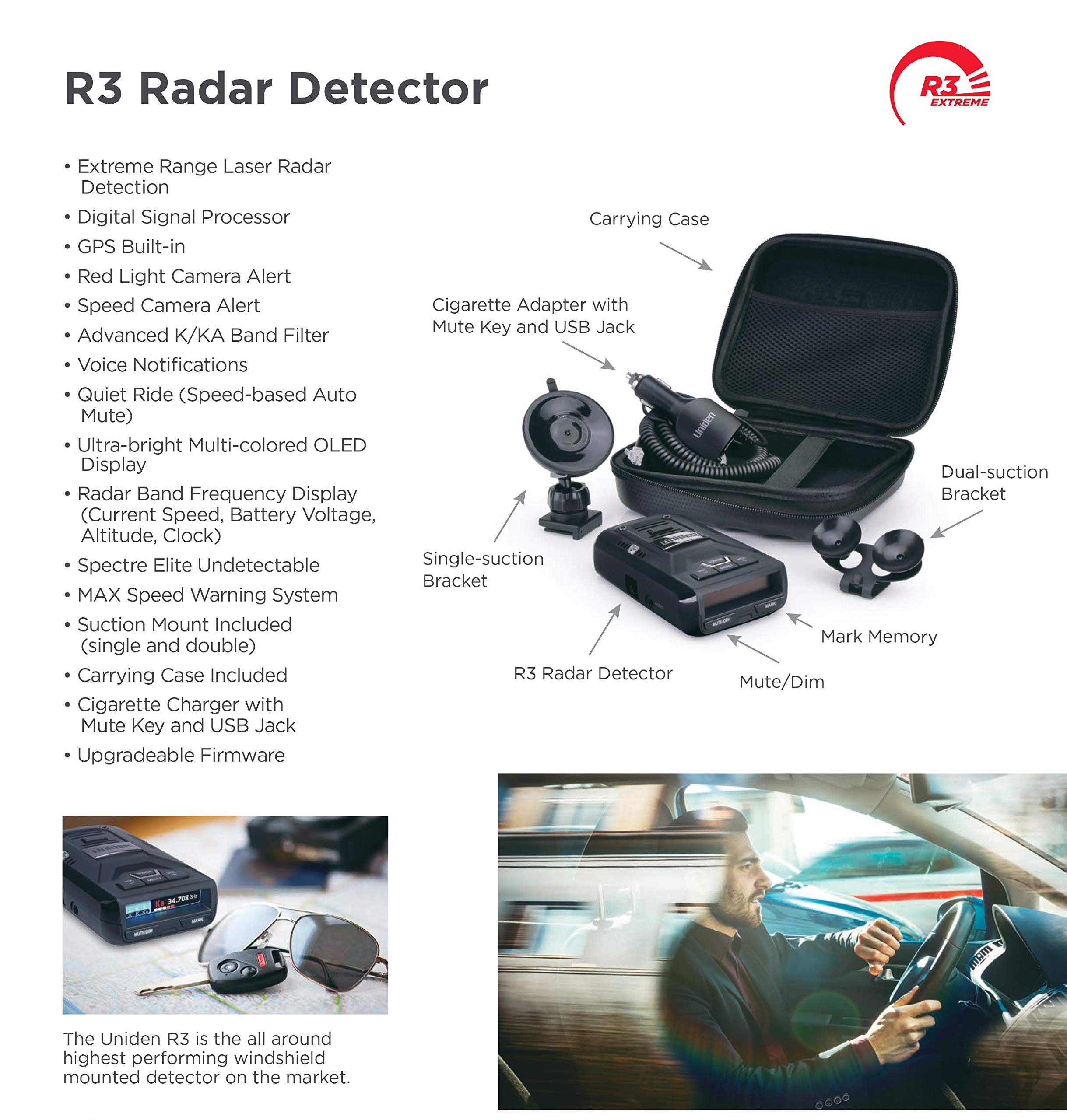 Mua Uniden R3 EXTREME LONG RANGE Laser/Radar Detector, Record ...