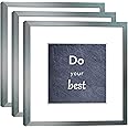 Amazon.com - DEKWINN 8x8 Picture Frame Set of 3 with Real Glass Gun Grey Aluminum Photo Frame ...