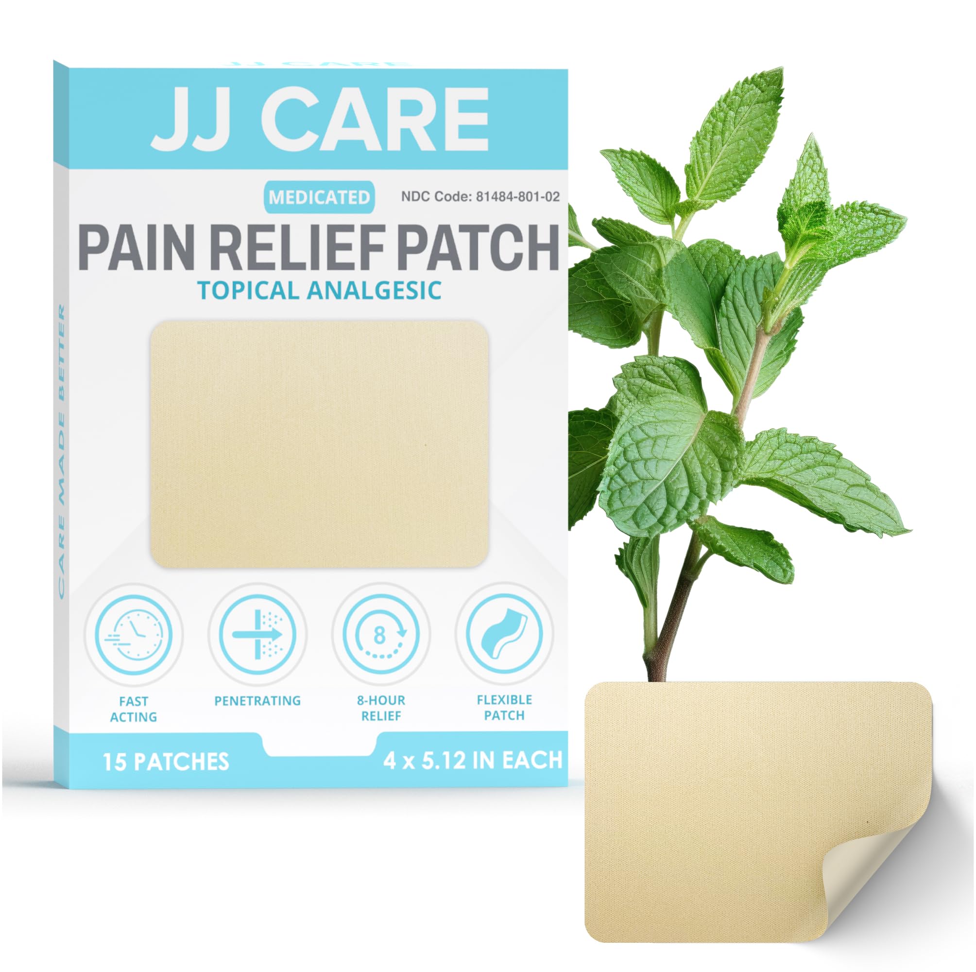 JJ CARE Pain Relief Patch (30 PCS), Fast Acting Pain Relief Patches for ...