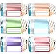 Amazon.com : Colorful Pencils Name Tags 60pcs Back to School Pencil ...