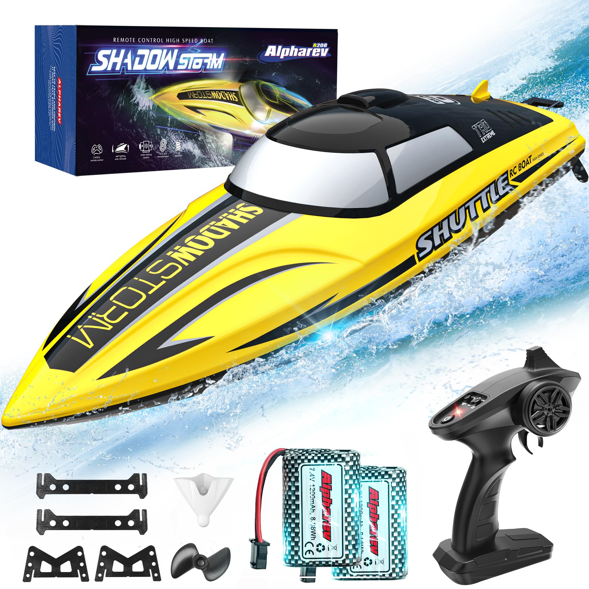 ALPHAREV RC Boat - R208 20+ MPH Fast Remote Control Boat for Pool ...