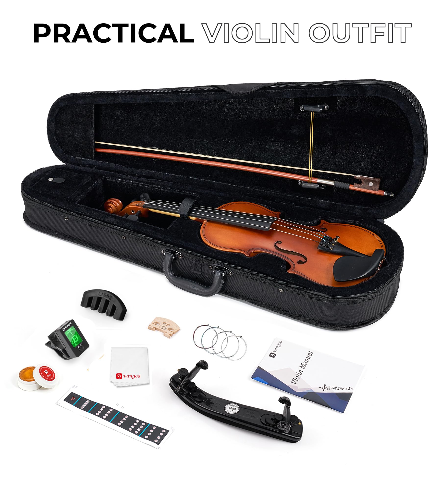 Mua Vangoa 1/2 Violin Set for Beginners Kids Student Fiddle Half Size ...