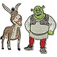 Amazon.com: Shrek's and Cartoon Donkey 3.5" Tall Embroidered Iron on ...
