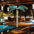 Amazon.com : 4FT Lighted Palm Trees for Outdoor Patio, Tropical Light ...