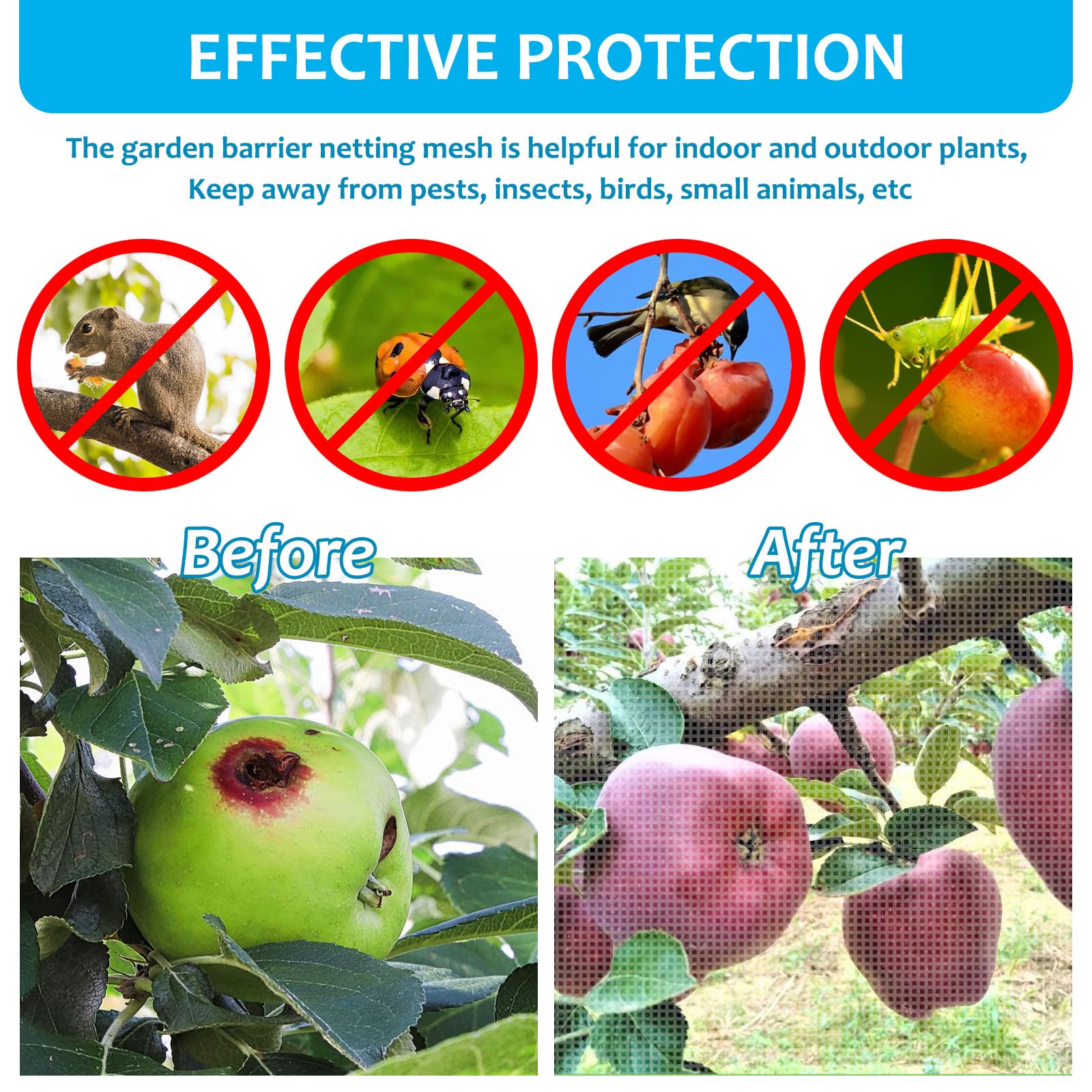 Mua 7.8 * 7.2Ft Large Fruit Tree Netting Cover with Zipper/Drawstring ...