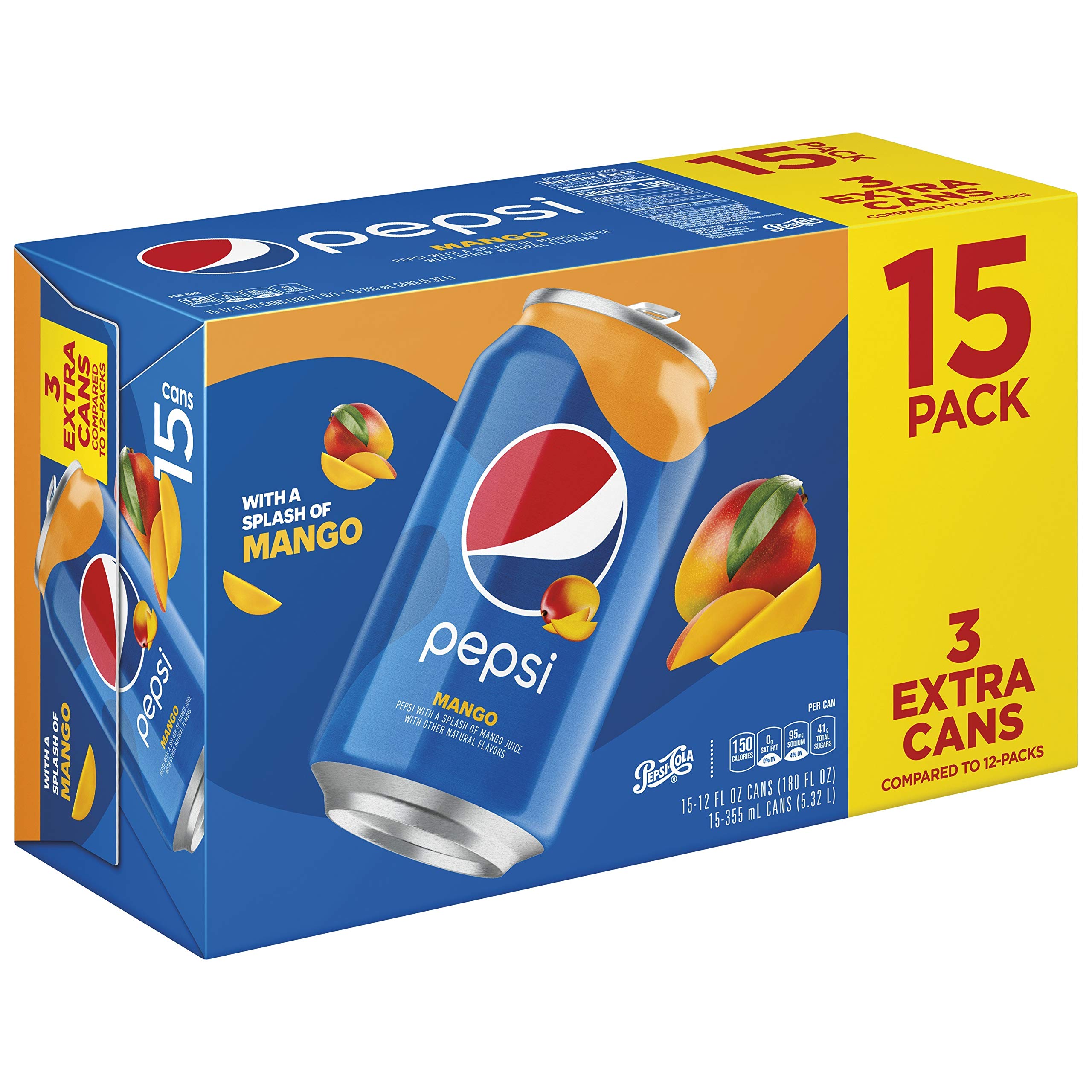 Mua Pepsi 12oz Cans 15 Pack, Mango, 144 Fl Oz trên Amazon Mỹ chính hãng ...