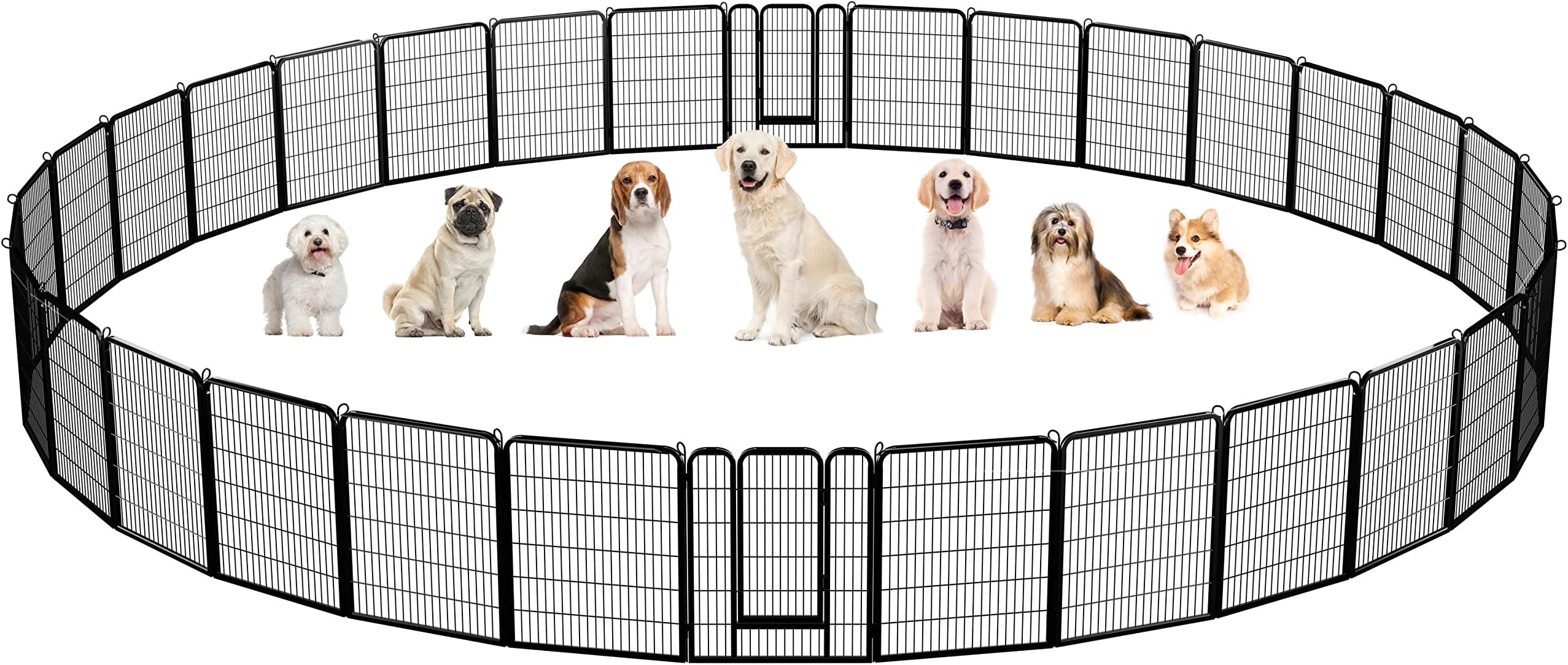 Yaheetech Dog Playpen, 32 Panels 40 Inch Height Small Animals Pen Heavy ...