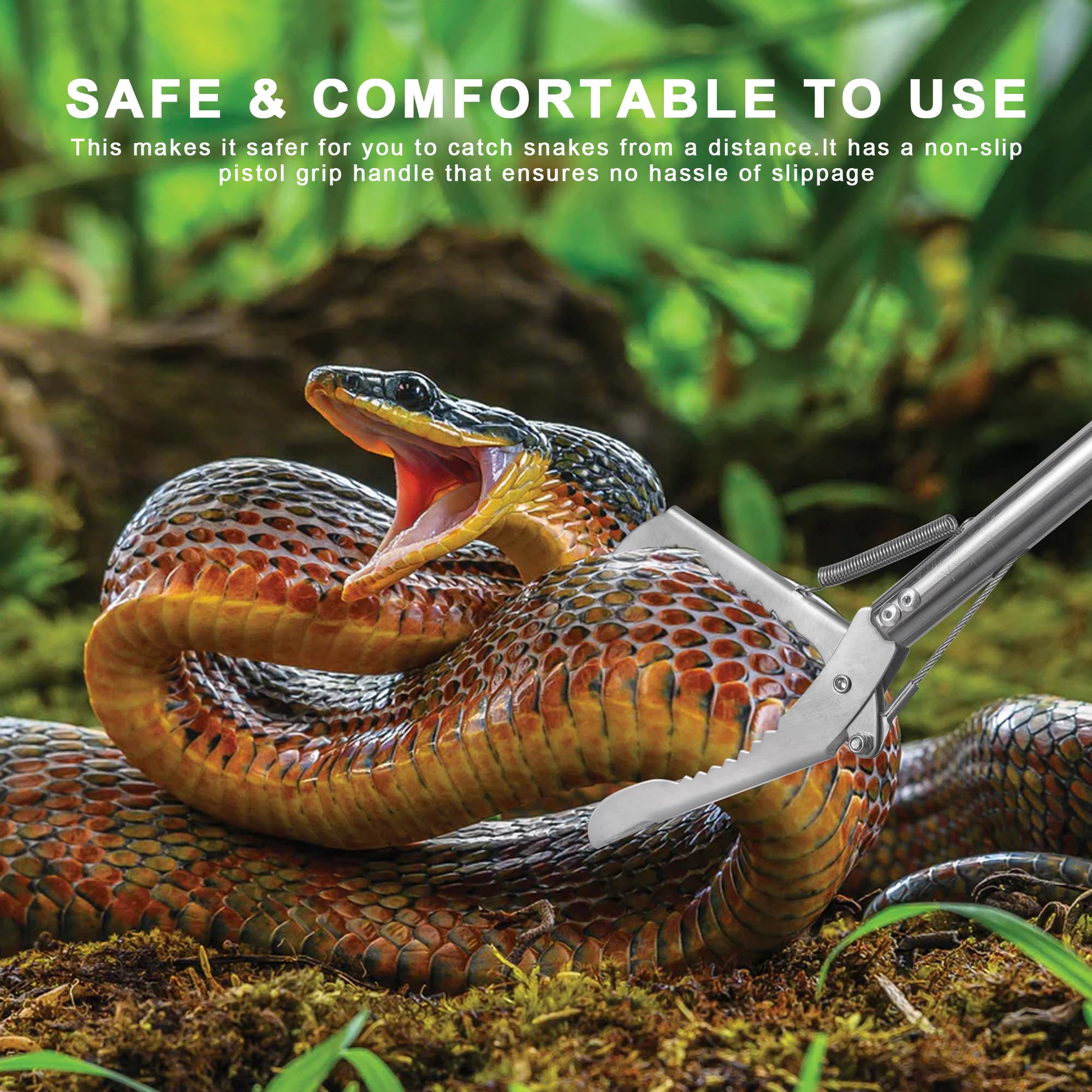 Mua 50" Snake Grabber Tool,Collapsible 3 Sections Snake Stick,Folded 17 ...