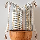 Amazon.com: Merrycolor Boho Throw Pillow Covers 18x18 Tufted Decorative Pillow Covers with ...