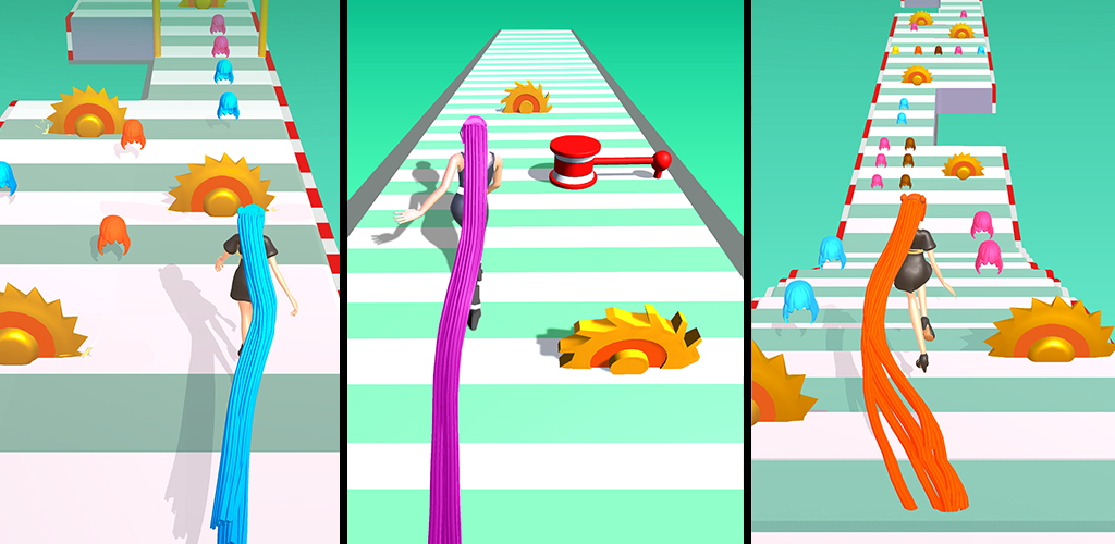 Hair Runner Challenge game 3d to make your hair long by collecting all ...