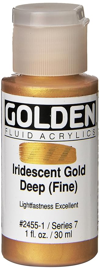 Golden Artist Colors Iridescent Gold Deep Fluid Acrylic Paint (1oz ...