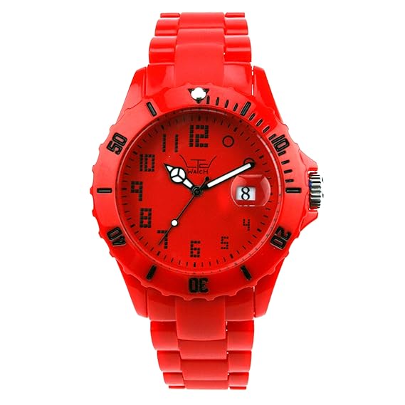 LTD Watch 080107 Unisex Red Plastic Watch with Red Bezel and Dial ...