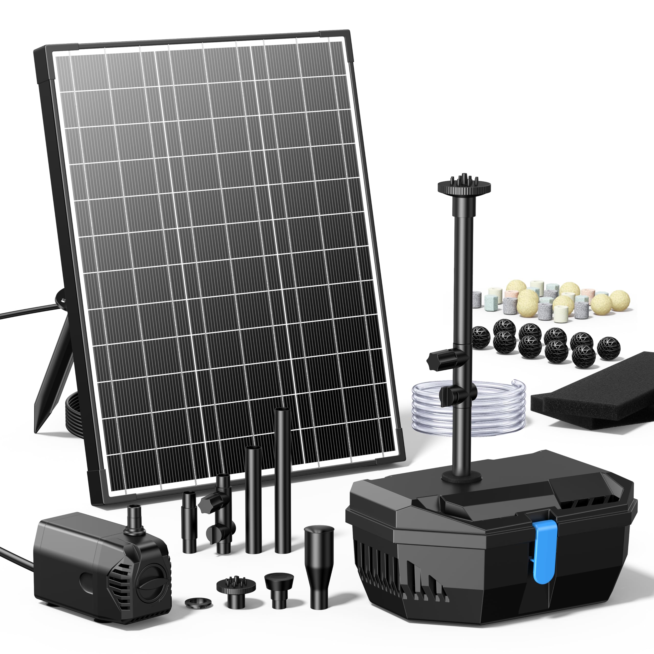 NFESOLAR Solar Water Fountain Kit, Pond Filter with 20W Solar Panel ...