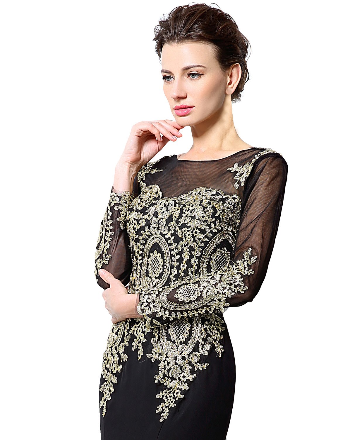 Sarahbridal Women's Embroidery Lace Mermaid Formal Evening Prom Dresses ...