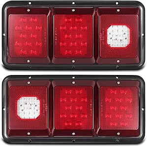 Amazon.com: Partsam 2Pcs LED Triple Tail Lights 45 LEDs, Rectangle ...