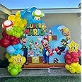 Amazon.com: BACOKEY Mario Balloon Garland Arch Kit Include Latex ...