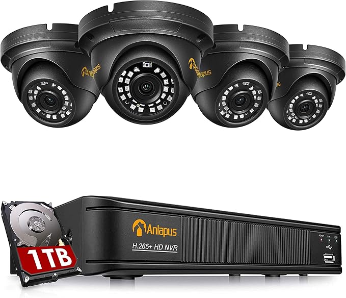 Anlapus 2K 5MP POE Video Surveillance System with 4 Outdoor 5MP IP POE ...