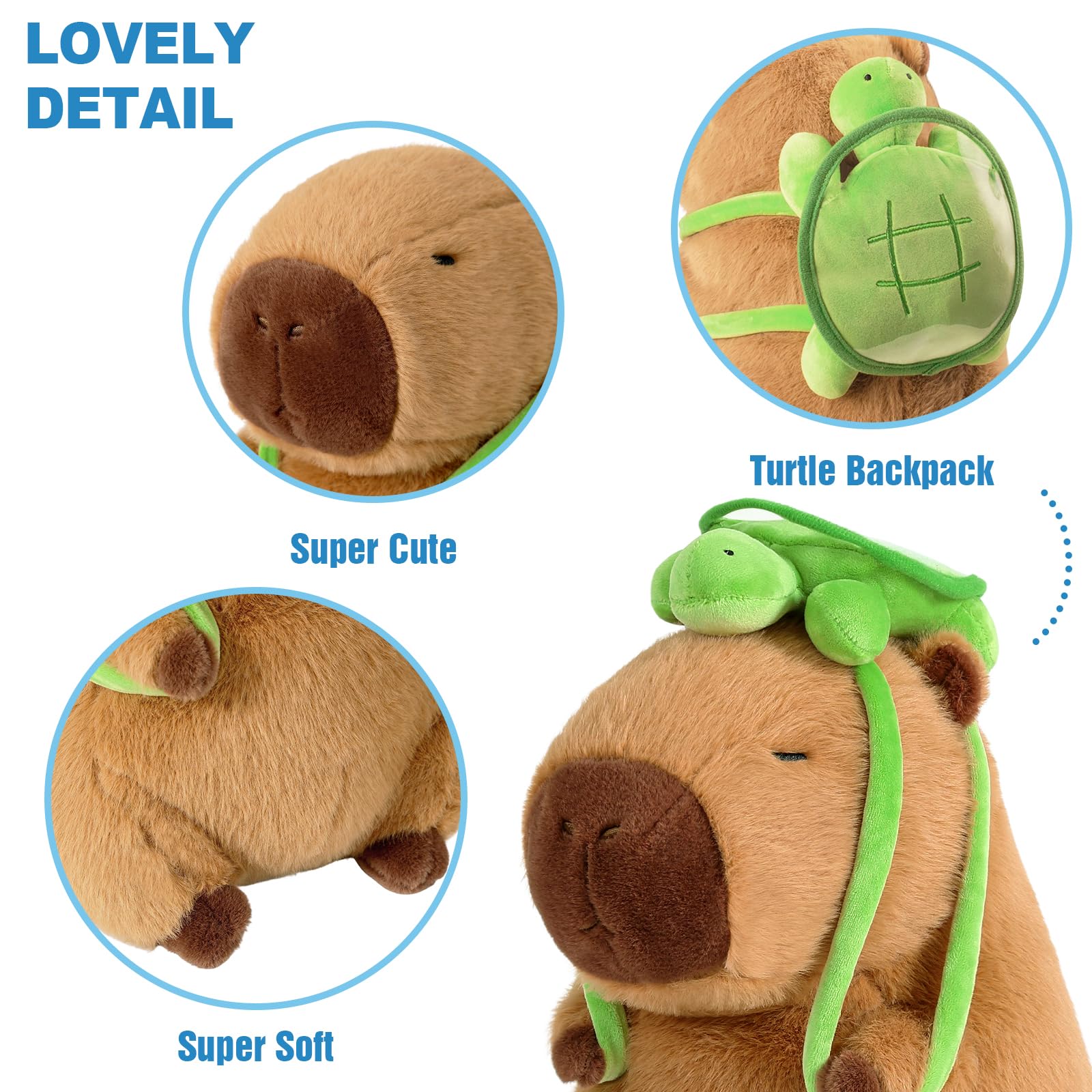 Mua Ditucu Cute Capybara Plush with Turtle Backpack Soft Capibara ...