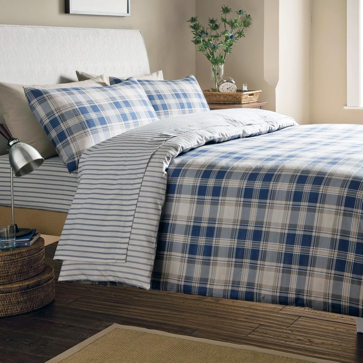 Just Contempo Brushed Cotton Duvet Cover Set Single Blue Amazon co Just Contempo Brushed Cotton Duvet Cover Set Single Blue Amazon co