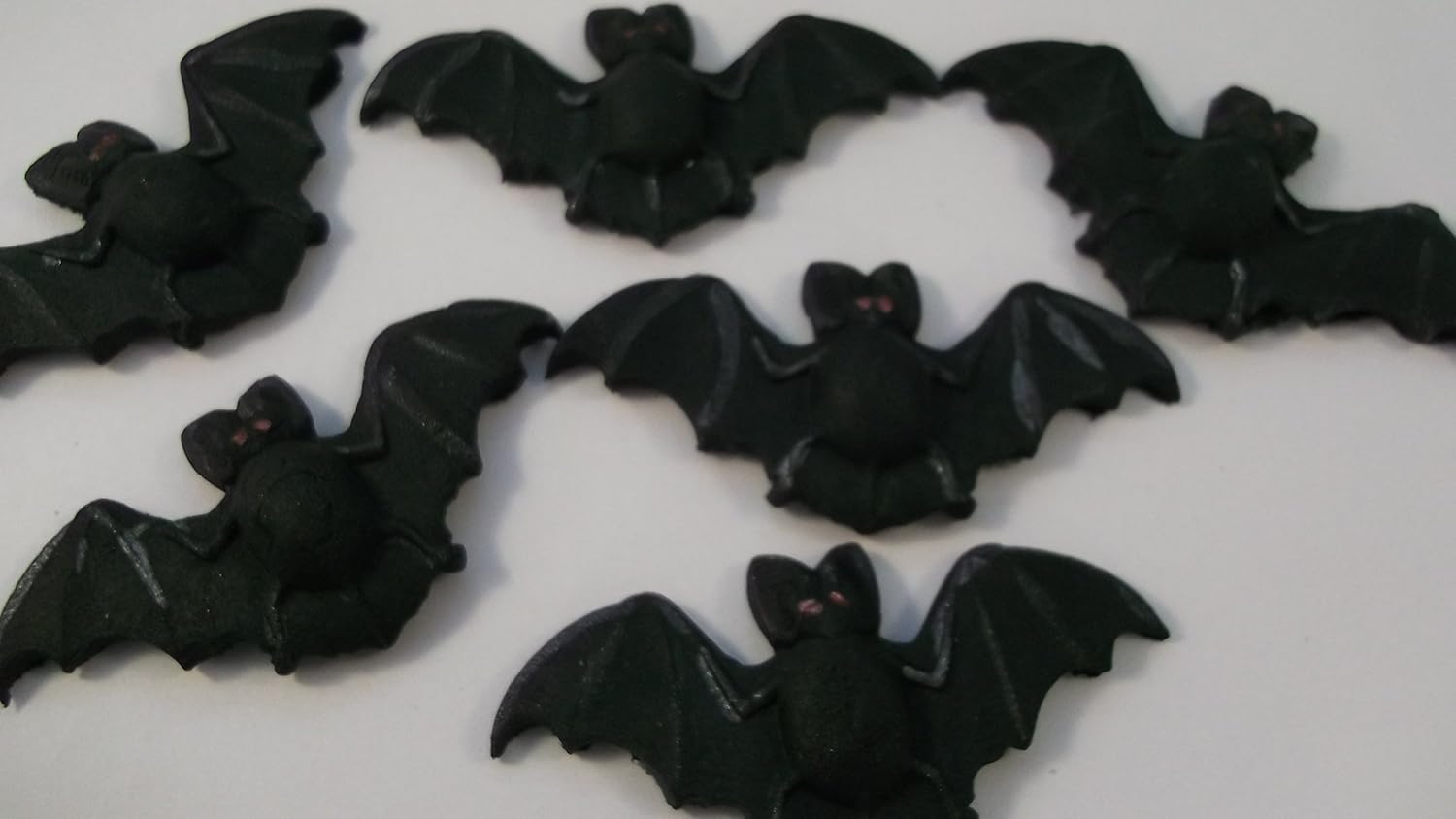 6 Large Edible Bats Halloween Trick or Treat Cupcake Cake Decorations ...