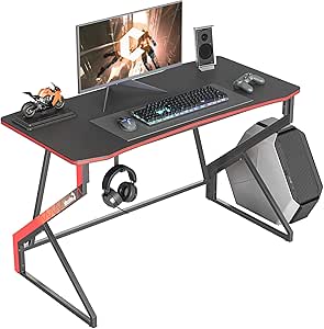 Amazon.com: CubiCubi Simple Gaming Desk Z Shaped 47 inch Gamer ...