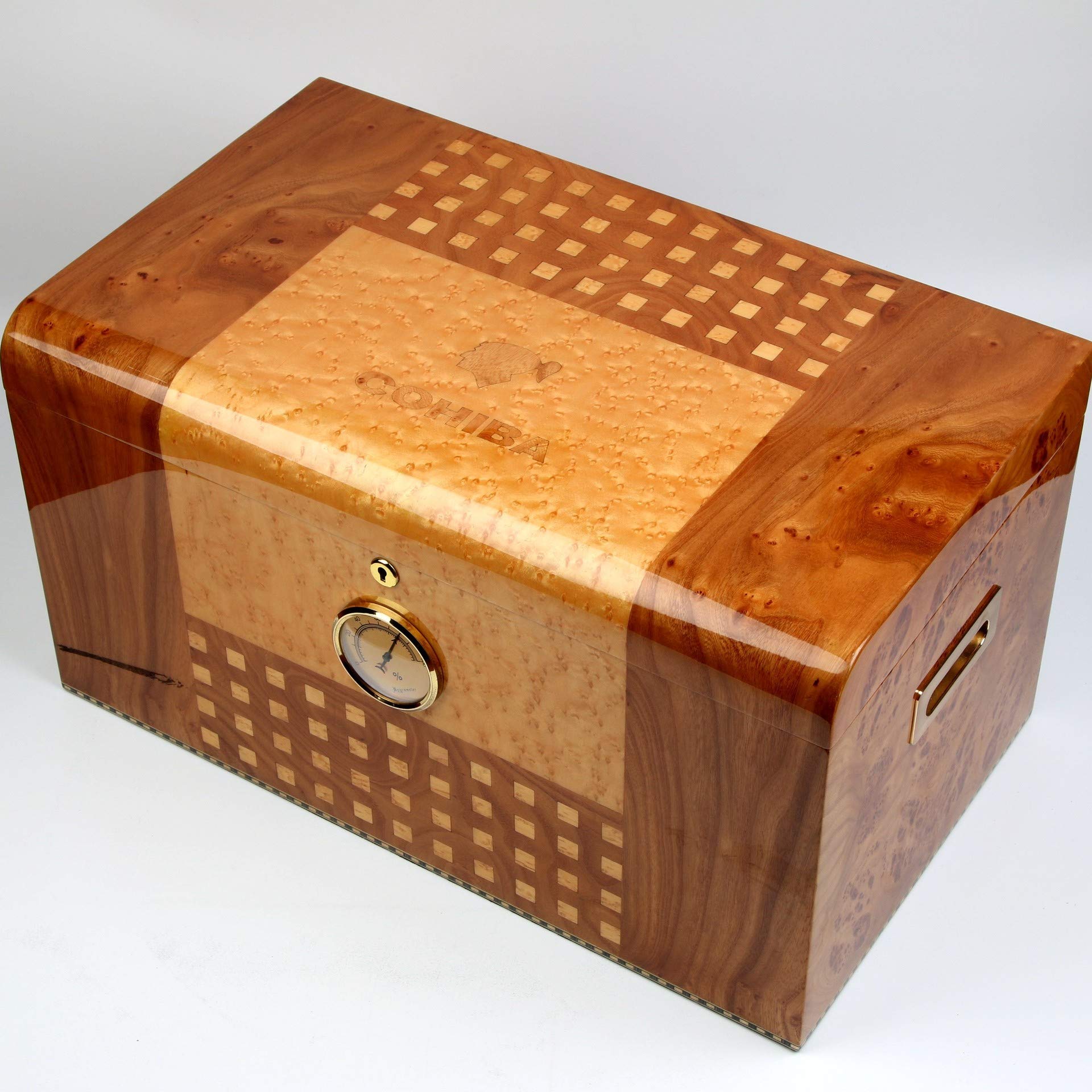 Buy MOSMAT Elegant Capacity Cedar Wood Cigar Humidor with Hygrometer ...