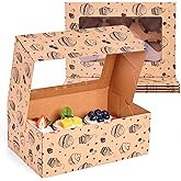 Amazon.com: HANSGO 6 Sets Kraft Paper Cupcake Boxes, 9.5 x 6.3 x 3 Inches Cupcake Carrier with ...