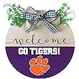 Amazon.com: Clemson Tigers Wooden Wreath Welcome Sign Officially ...