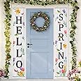 Amazon.com : Hello Spring Porch Banner for Front Door Spring Door ...