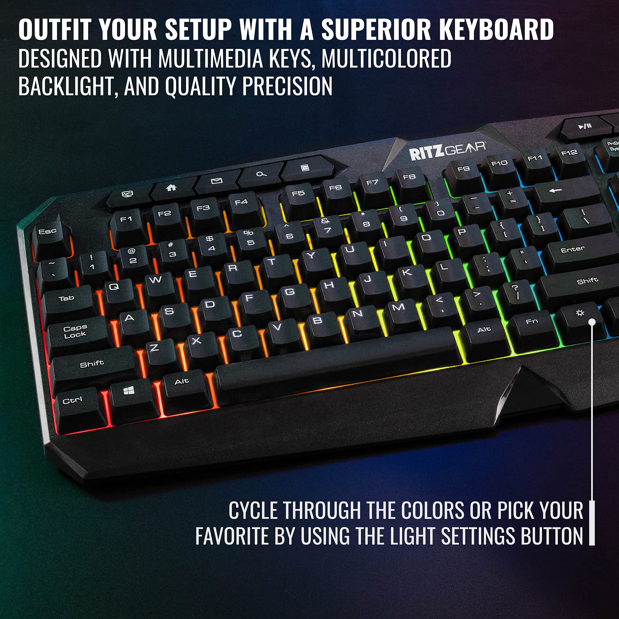 Mua RGB Gaming Accessories Kit | 4-in-1 Rainbow LED Backlight Bundle PC ...